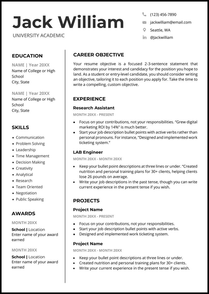 How to Make an Impressive Resume for a Summer Internship