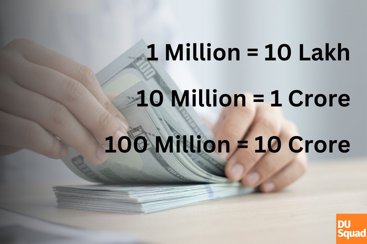 1 Million Means 1 Million In Rupees Lakhs Crores DU Squad 1 Million Means 1 Million In Rupees Lakhs Crores DU Squad